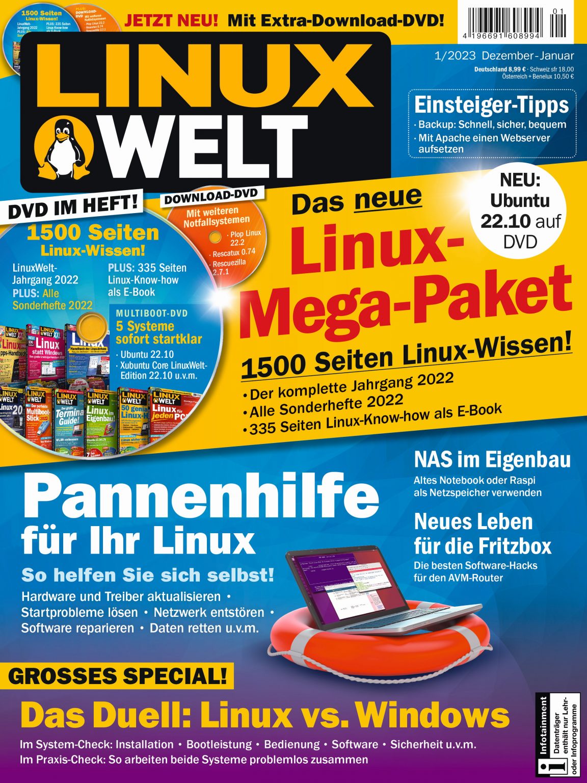 LinuxWelt 1/2023 – Linux Mega-Paket! – am Kiosk | IT Media Publishing