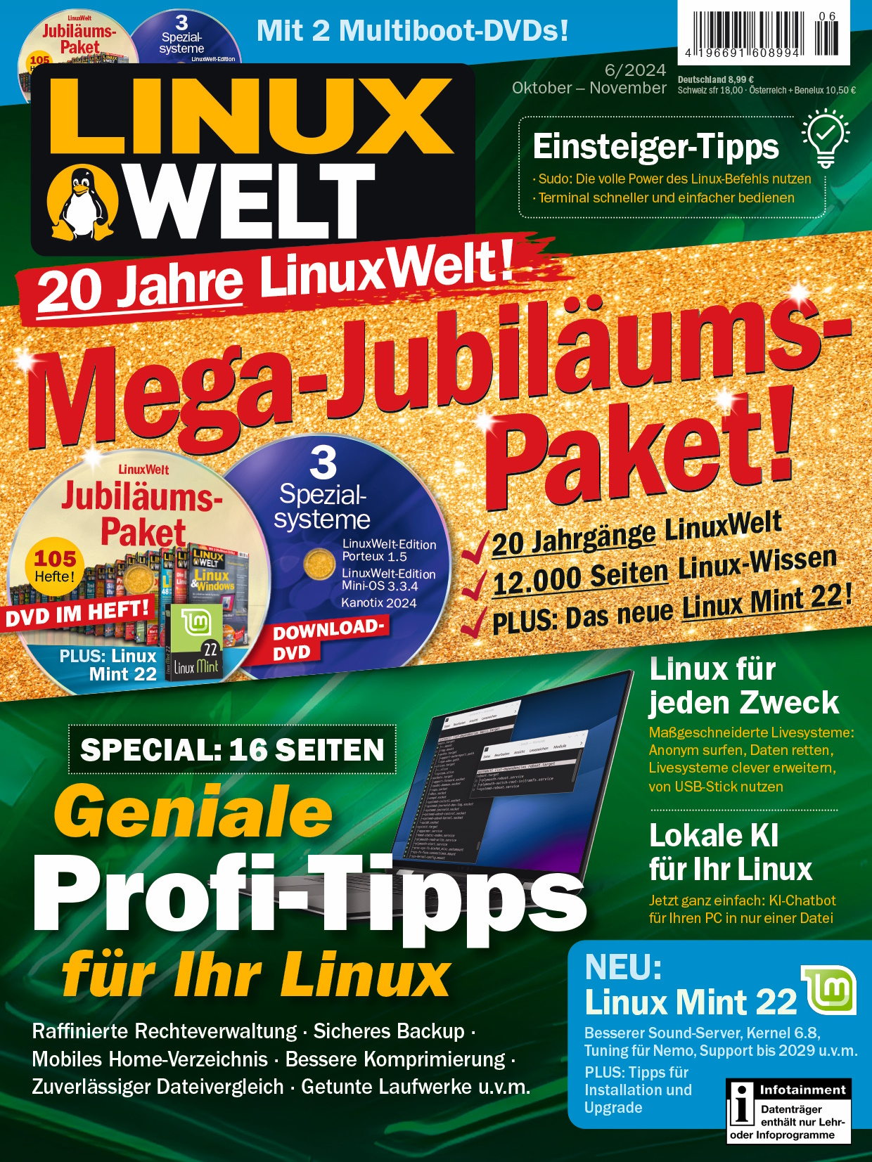 LinuxWelt 6/2024 – 20 Jahre LinuxWelt – am Kiosk | IT Media Publishing